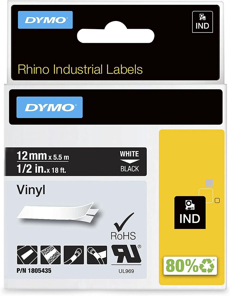 DYMO 1805435 Industrial Labels for DYMO Industrial Rhino Label Makers ...