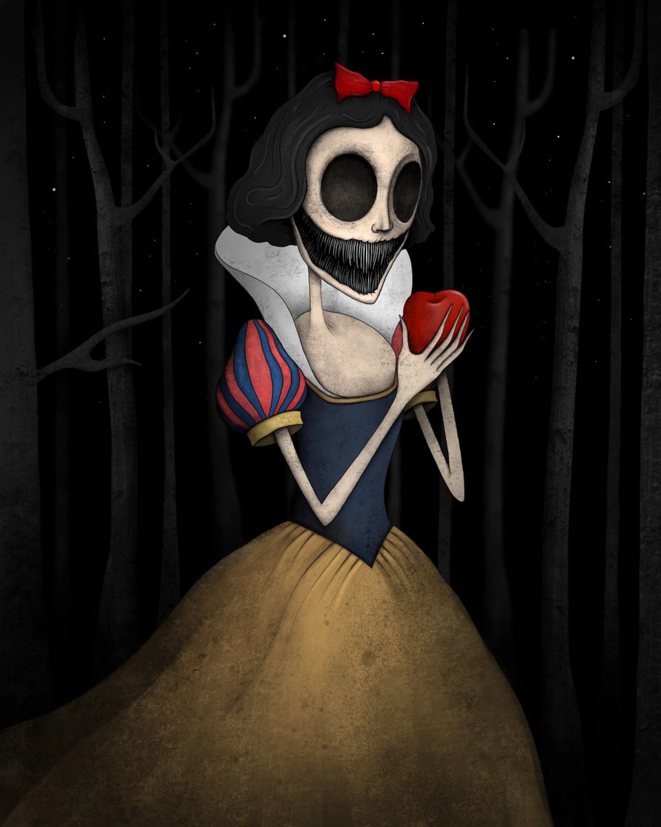 Creeptoons Creepy Snow White Art Print – Dark Fairytale Gothic Wall ...