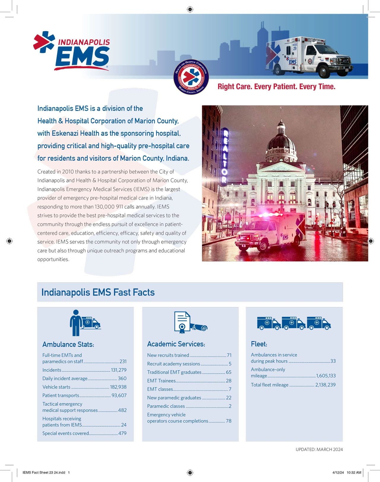 2023/2024 Indianapolis EMS Fast Facts