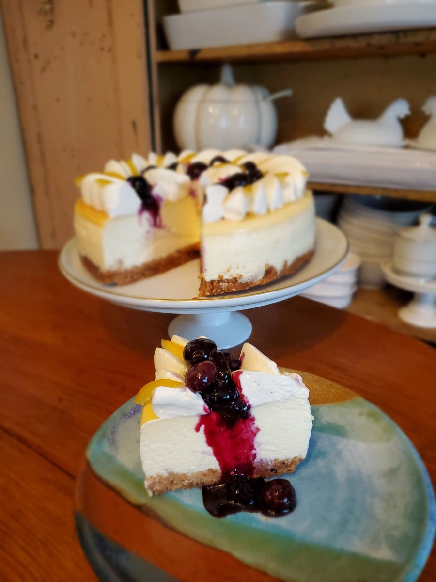 Eight Inch Mascarpone Cheesecake with Almond Biscotti Crust