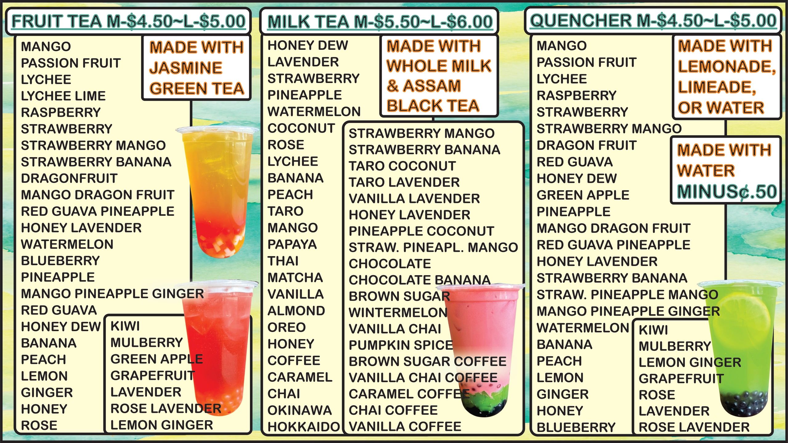 East Coast Tea Bar Boba Tea Myrtle Beach South Carolina