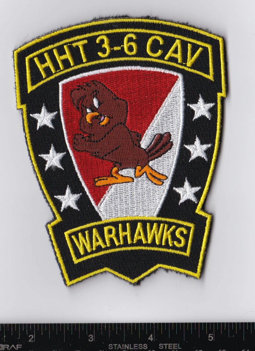 HHT 3-6 CAV "WARHAWKS" patch