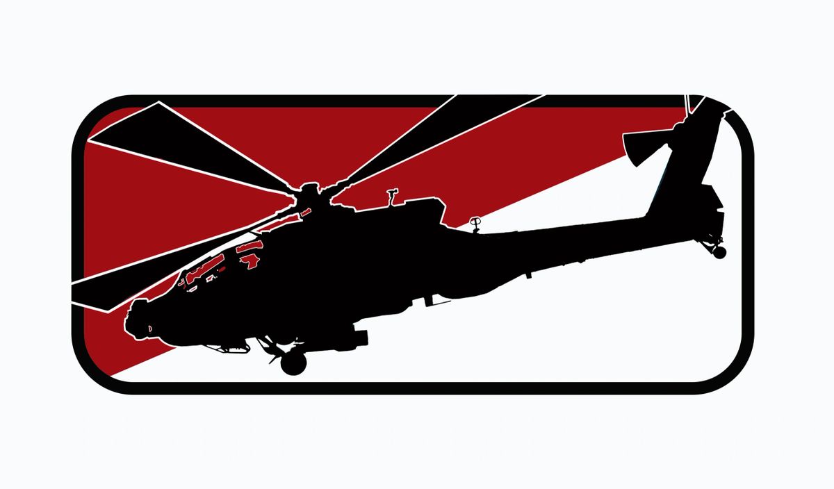 AH-64 Apache Sticker (Cavalry Colors)