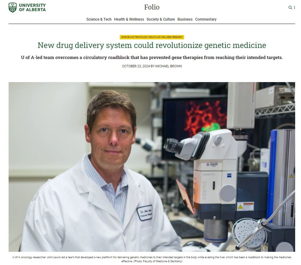 New drug delivery system could revolutionize genetic medicine