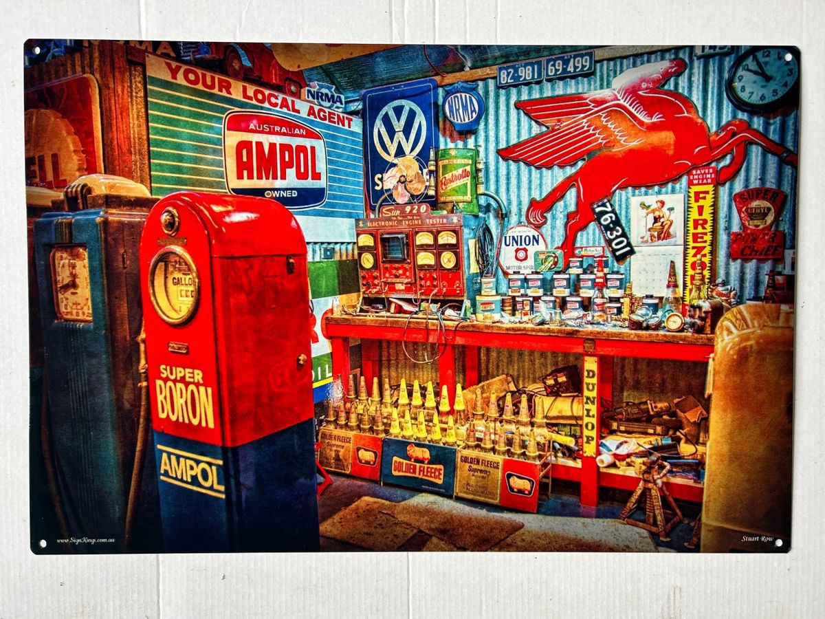 GARAGE COLLECTION 600 MM X 400 MM METAL SIGN STUART ROWE