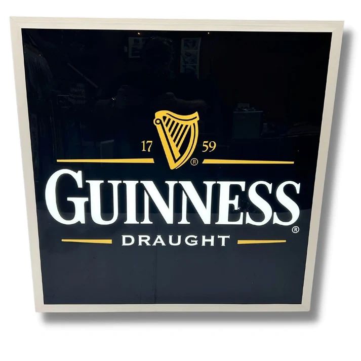 GUINNESS ILLUMINATED FLAT PANEL LED SIGN 600 MM X 600 MM