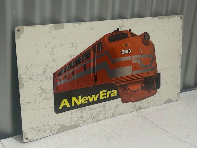 VIC RAIL VICTORIAN RAILWAYS 80'S LOCOMOTIVE 600 X 300 MM METAL SIGN