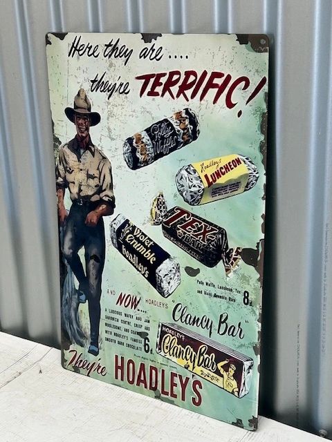 ROWNTREE HOADLEYS CANDY BARS 600 MM X 400 MM METAL SIGN