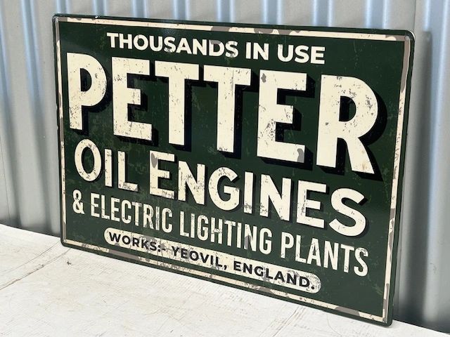 PETTER OIL ENGINES 600 MM X 400 MM METAL SIGN