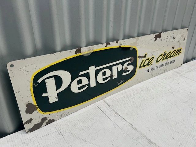 PETERS ICE CREAM 800 MM X 200 MM METAL SIGN