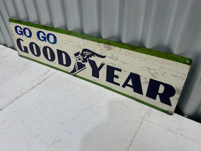 GO GO GOODYEAR 800 MM X 200 MM METAL SIGN