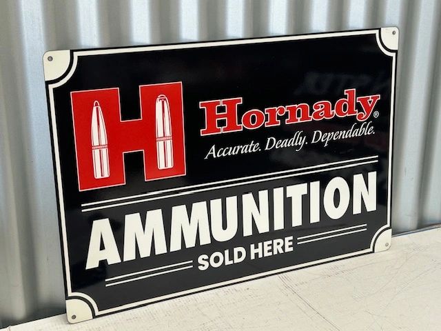 HORNADY AMMUNITION 810 MM X 555 MM HUGE METAL SIGN