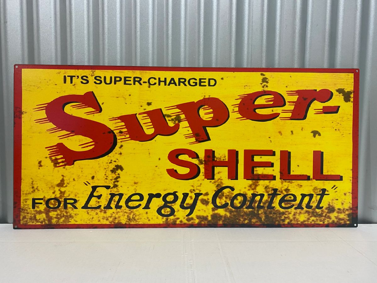 SUPER SHELL 810 X 380 MM METAL SIGN