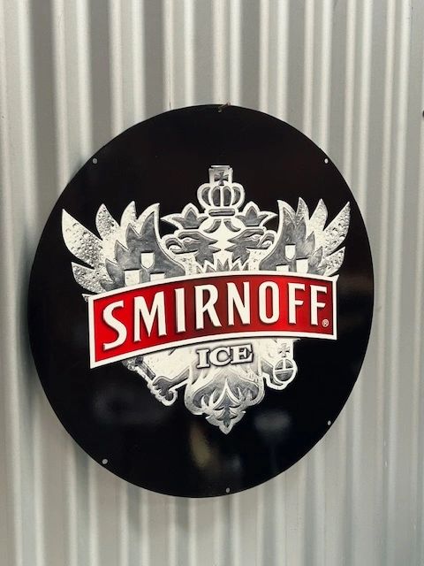 SMIRNOFF VODKA 560 MM DIAMETER ROUND METAL SIGN