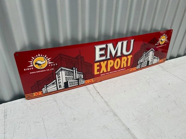 EMU EXPORT 800 MM X 200 MM METAL SIGN