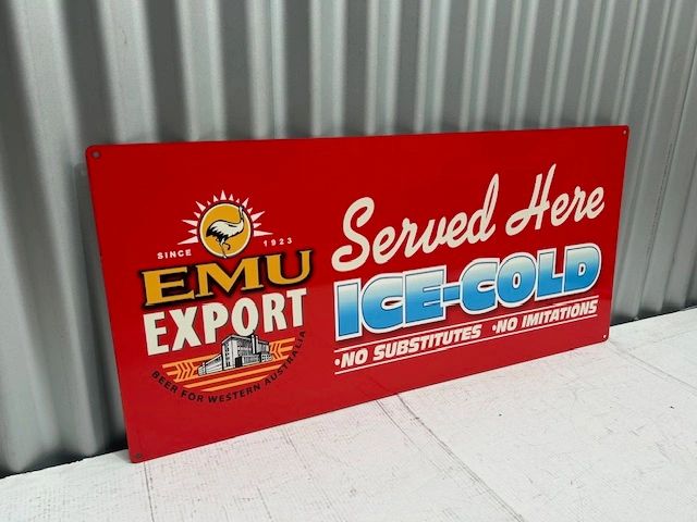EMU EXPORT ICE COLD 810 MM X 380 MM HUGE METAL SIGN