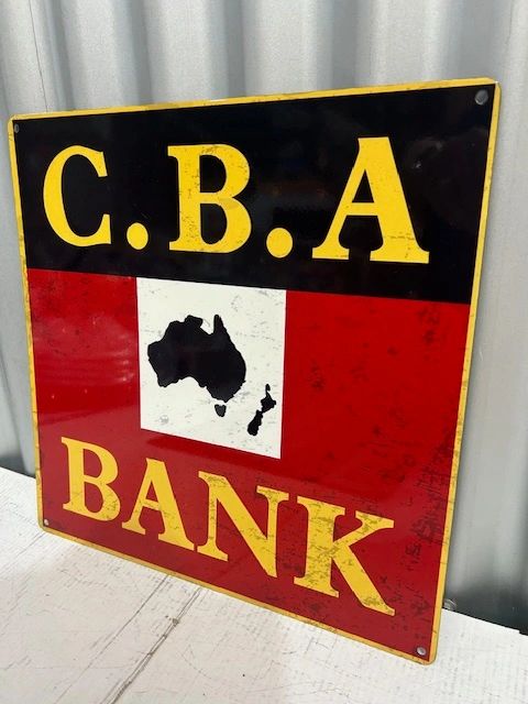 CBA BANK 380 MM X 380 MM METAL SIGN