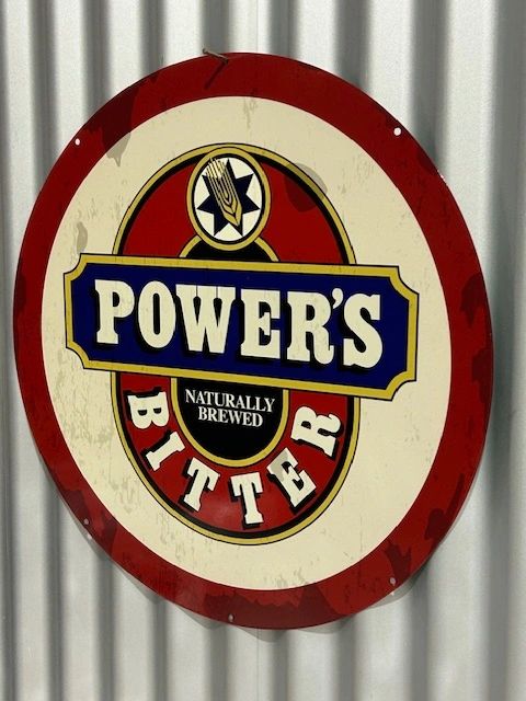 POWERS BITTER 560 MM SINGLE SIDED METAL SIGN