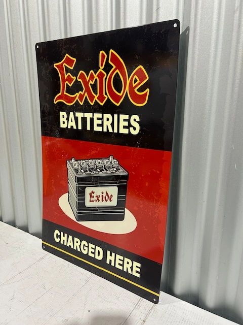 EXIDE BATTERIES 600 MM X 400 MM METAL SIGN