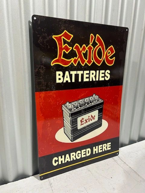 EXIDE BATTERIES 810 MM X 555 MM METAL SIGN