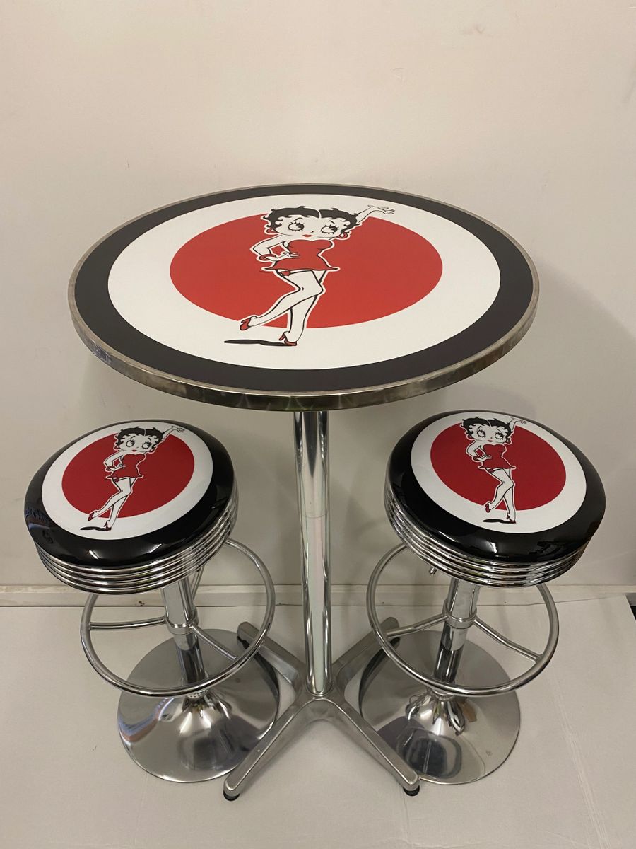BETTY BOOP TABLE AND 2 X STOOL PACKAGE