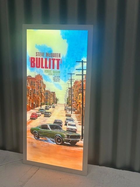 BULLIT STEVE MCQUEEN 600 MM X 300 MM LED LIGHT 1 METRE LEAD 240 VOLT