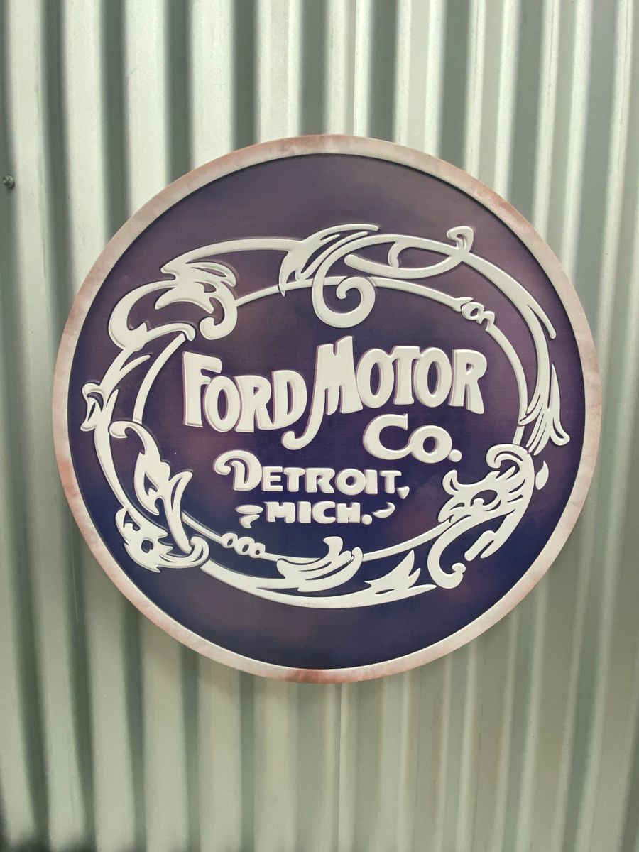 FORD 600 MM DIAMETER EMBOSSED METAL SIGN