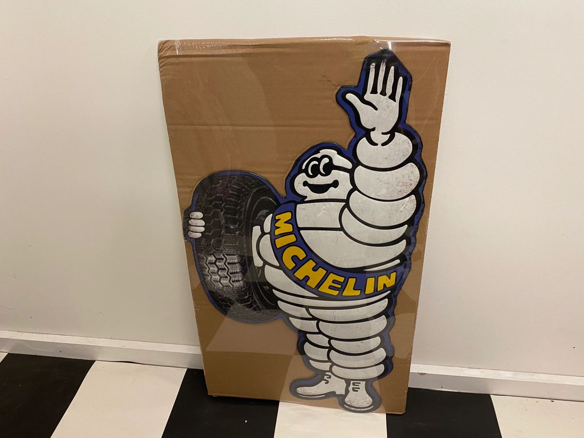 MICHELIN MAN LARGE EMBOSSED METAL SIGN