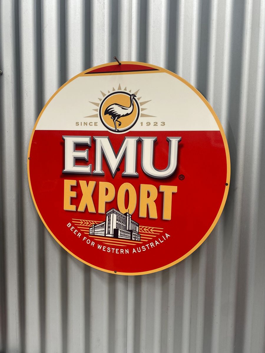 EMU EXPORT 560 MM ROUND METAL SIGN