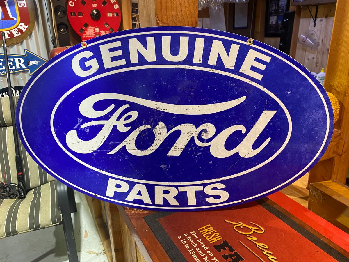 FORD GENUINE PARTS METAL OVAL SIGN