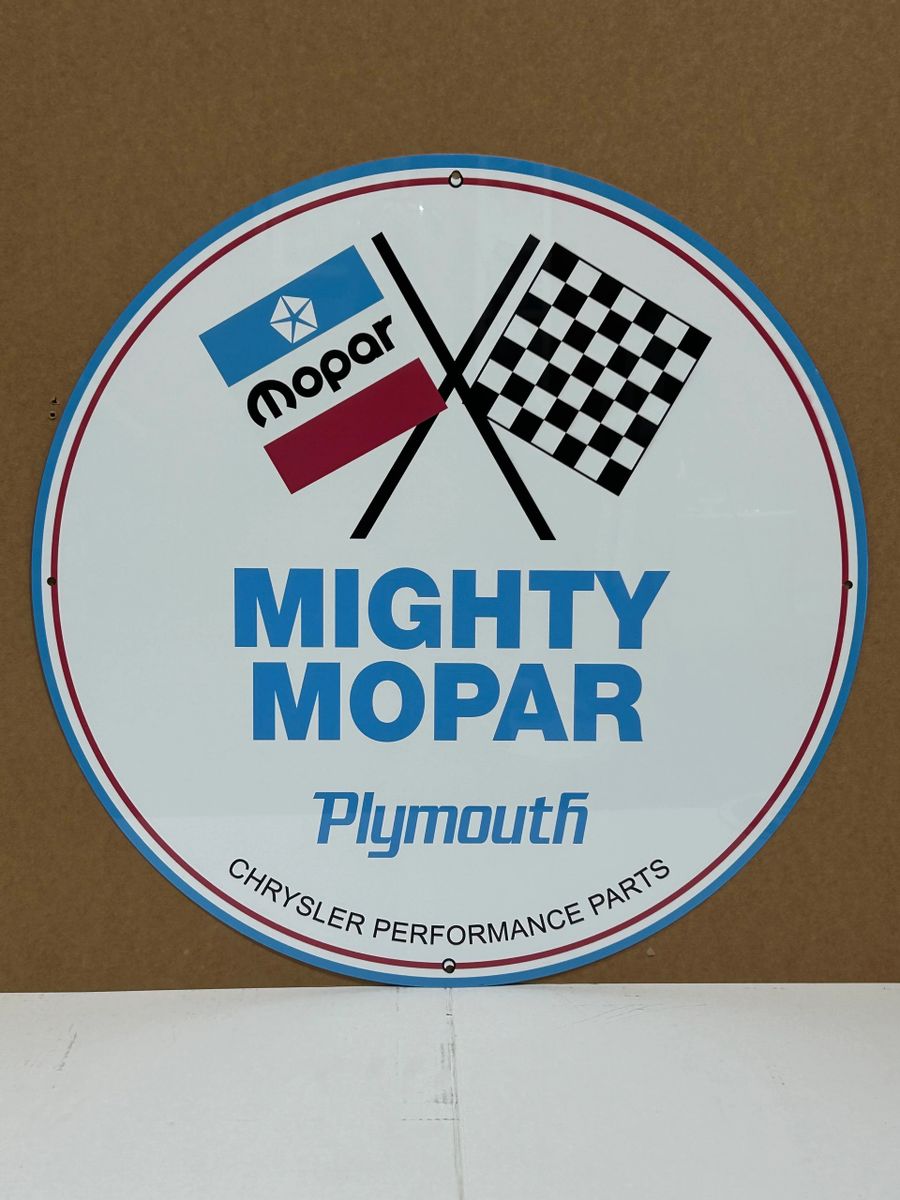MIGHTY MOPAR 560 MM ROUND METAL SIGN