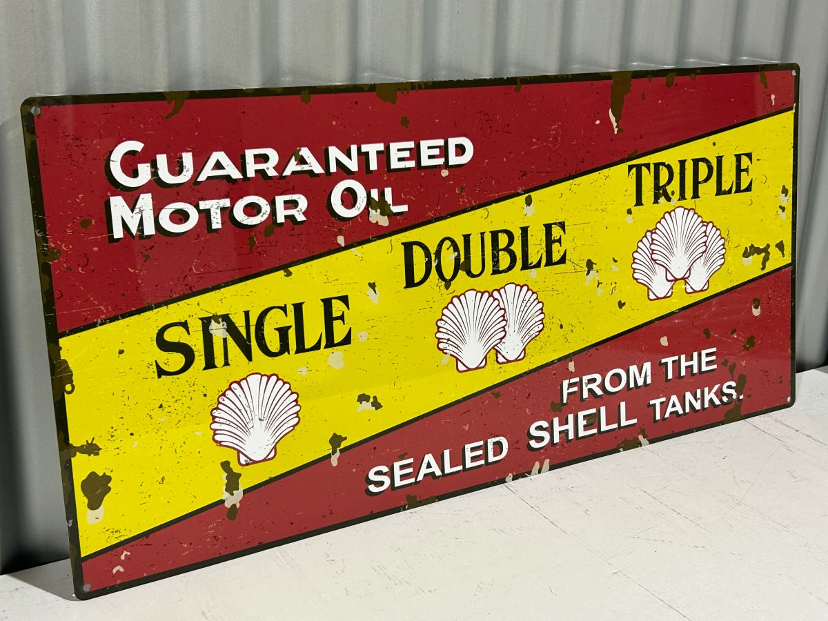 SHELL TRIPLE 810 X 380 MM METAL SIGN