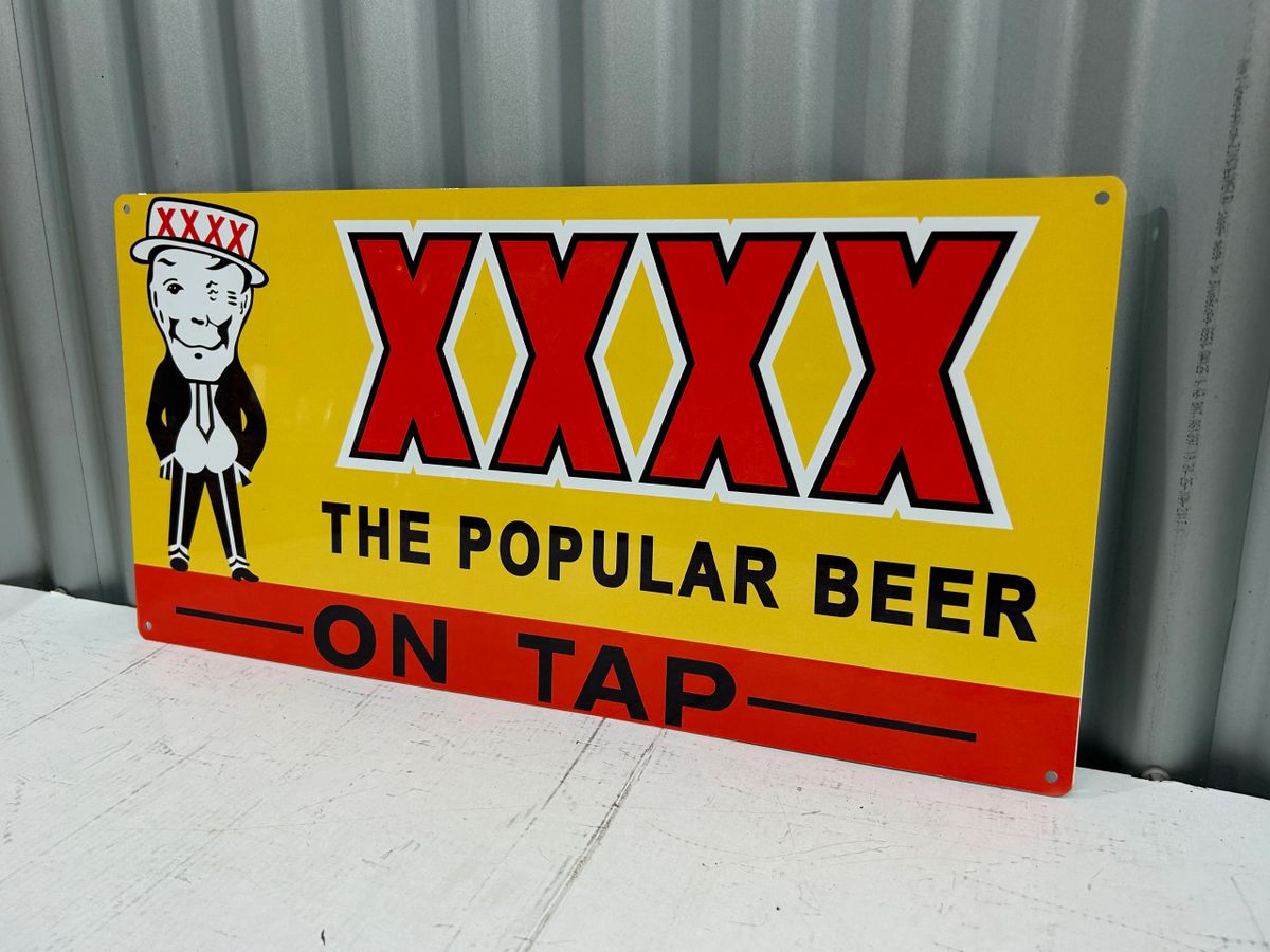 XXXX ON TAP 600 MM X 300 MM METAL SIGN
