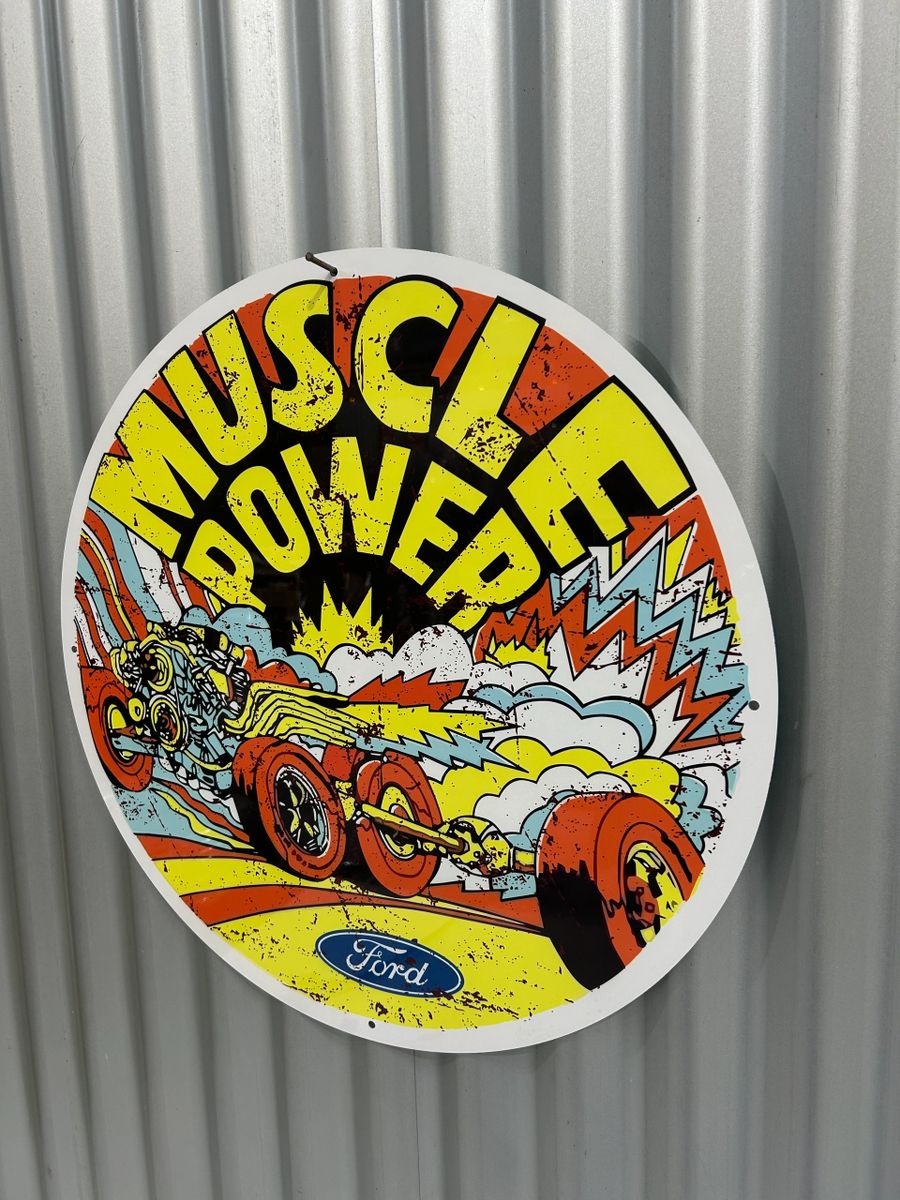 FORD MUSCLE POWER 560 MM ROUND METAL SIGN