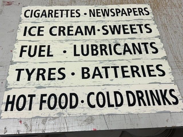 MILK BAR SERVICE STATION SIGNS X 5 800 MM X 150 MM AUSTRALIAN MADE ON ...