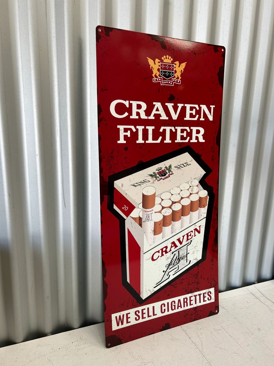 CRAVEN A CIGARETTES 600 MM X 300 MM METAL SIGN