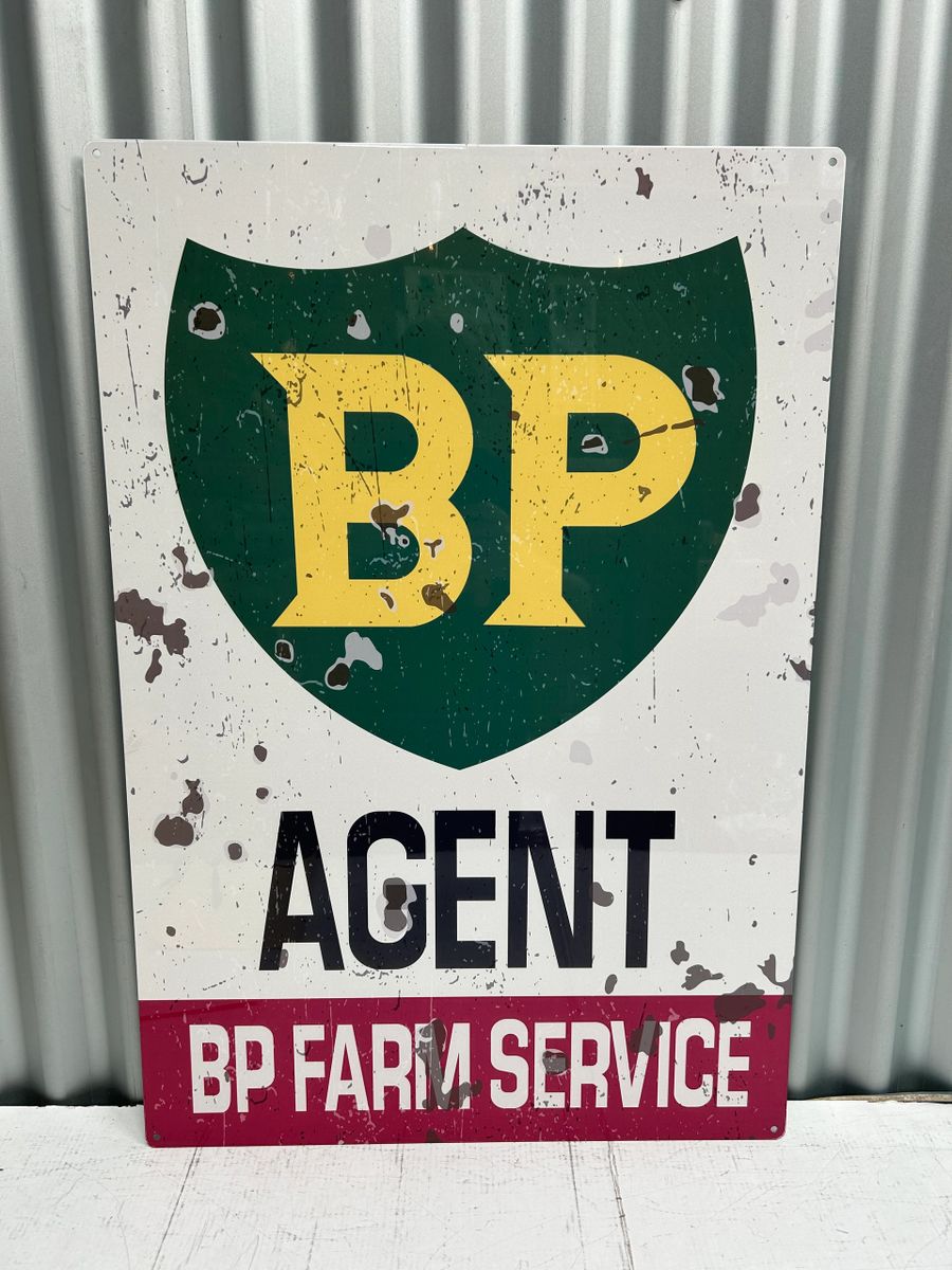 BP AGENT FARM SERVICE 600 MM X 400 MM METAL SIGN