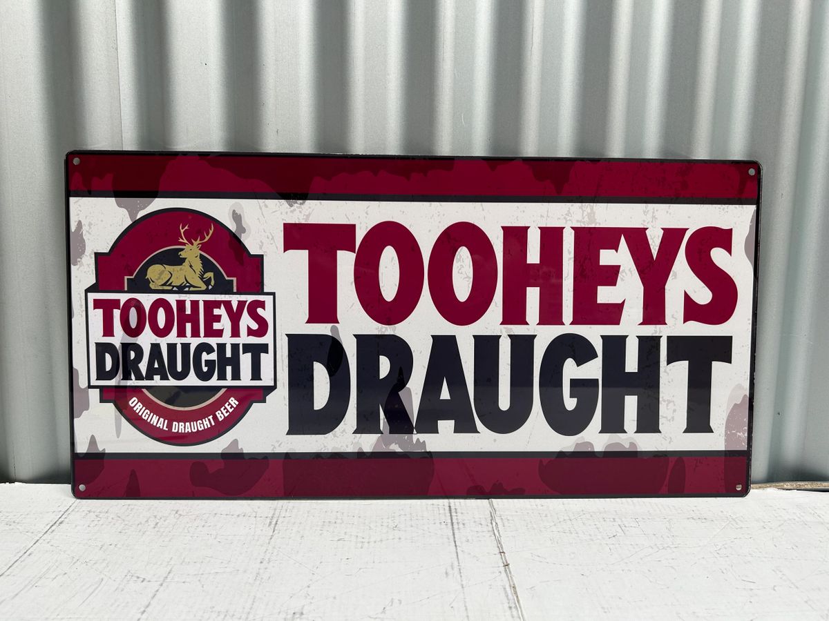 TOOHEYS DRAUGHT 600 MM X 300 MM METAL SIGNS