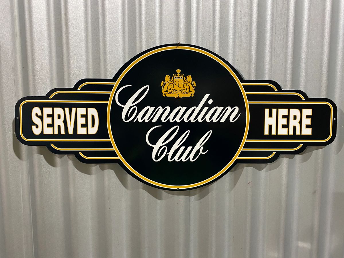 CANADIAN CLUB DIE CUT METAL SIGN
