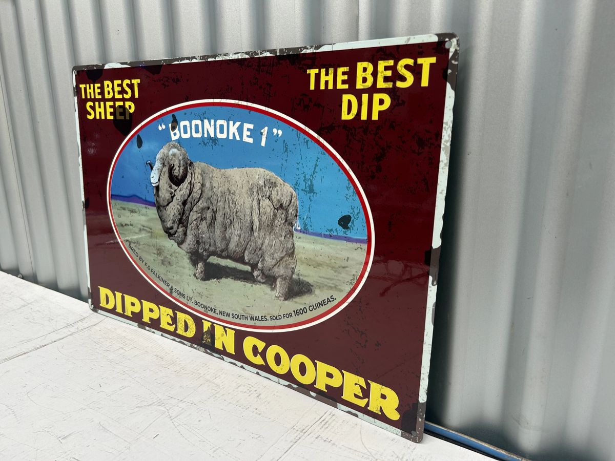 COOPERS DIP DIPPED N COOPER 600 MM X 400 MM METAL SIGN