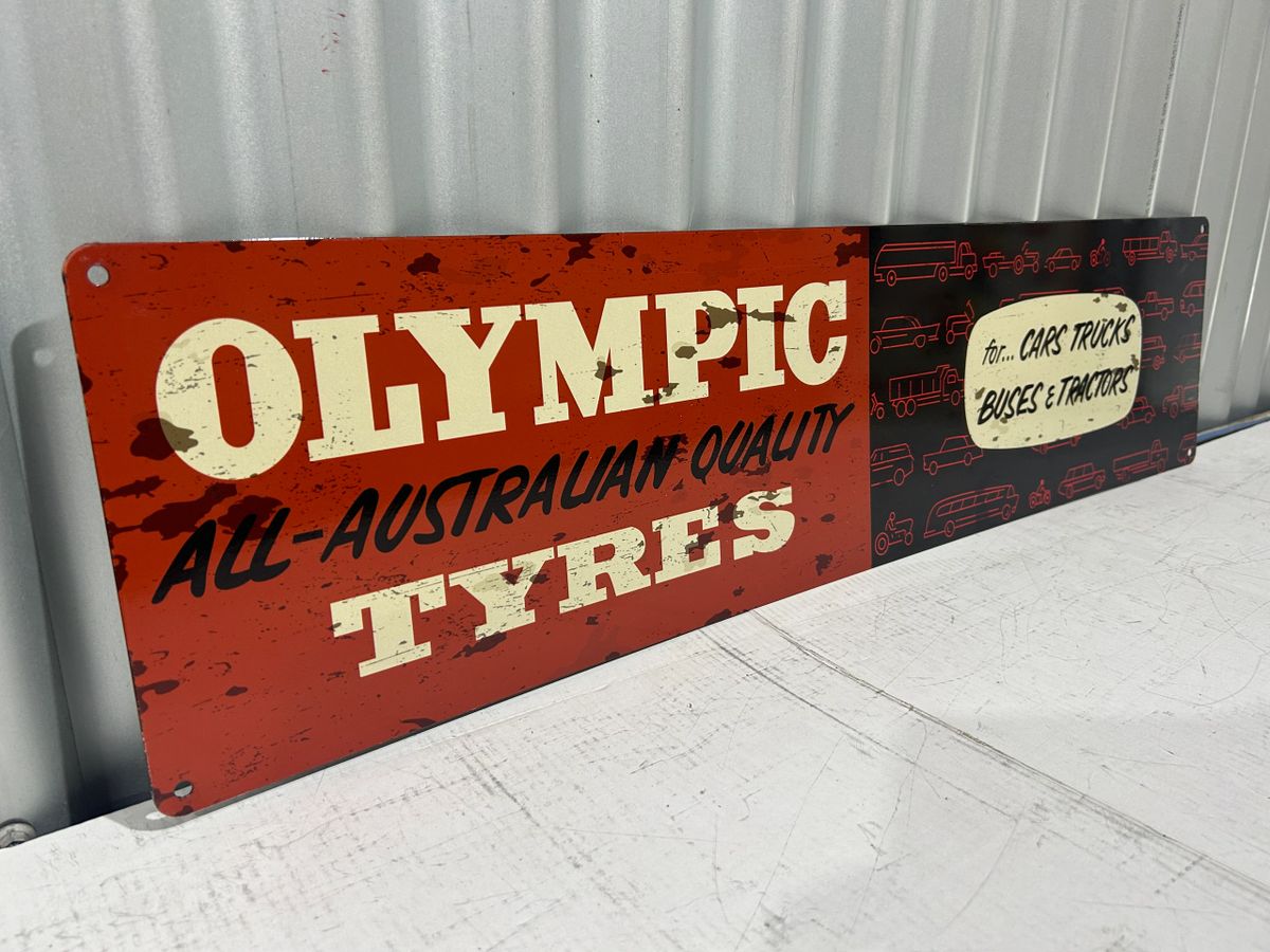 OLYMPIC TYRES 800 X 200 MM METAL SIGN