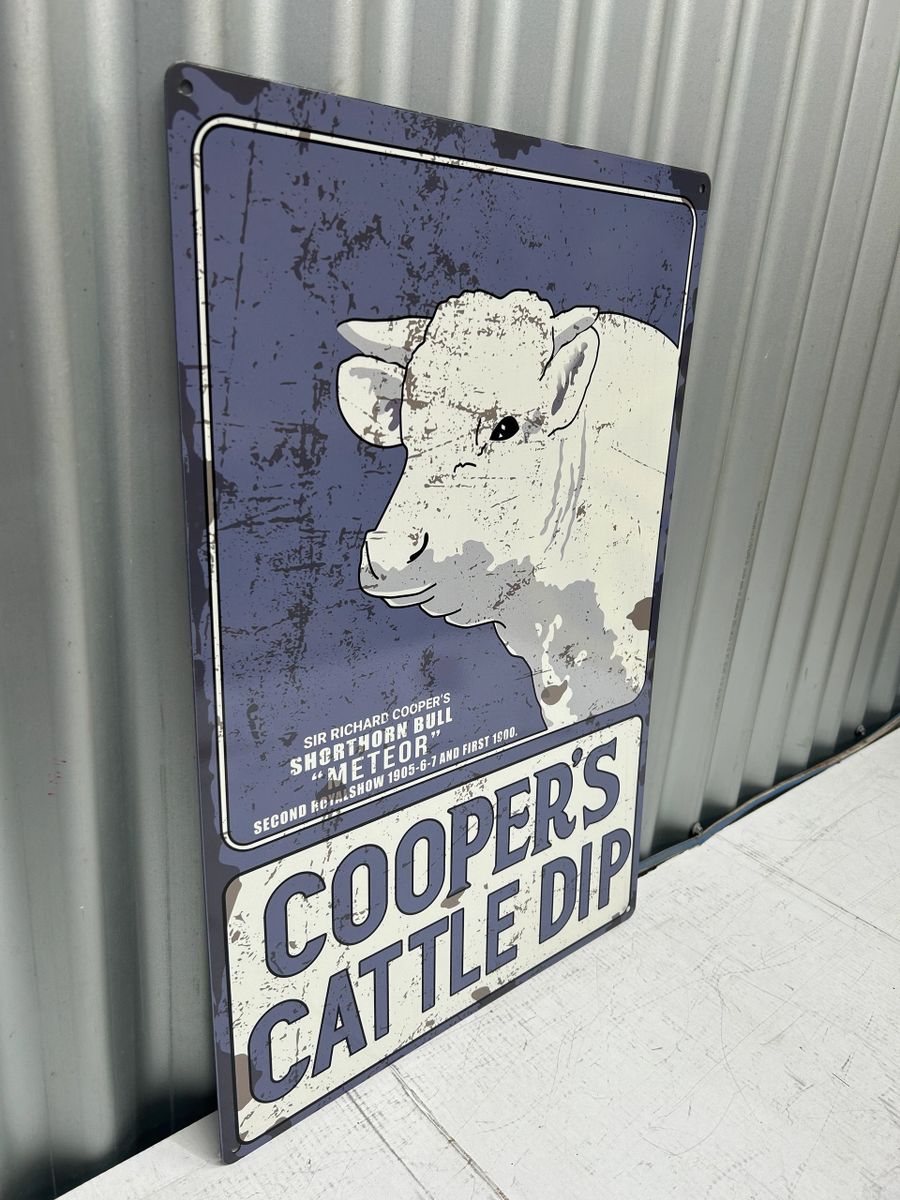 COOPERS CATTLE DIP 600 MM X 400 MM METAL SIGN