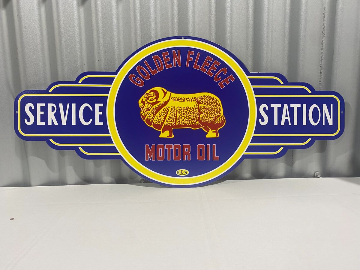 GOLDEN FLEECE DIE CUT METAL SIGN