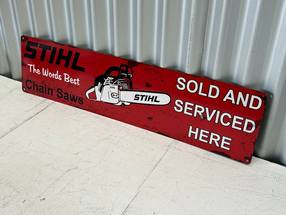 STIHL CHAINSAWS DISTRESSED 800 X 200 MM METAL SIGN