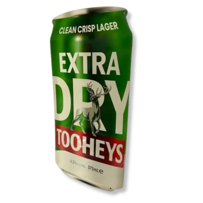 TOOHEYS EXTRA DRY BEER CAN 3D DESIGN HEAVY DUTY METAL SIGN 810MM X 380 MM