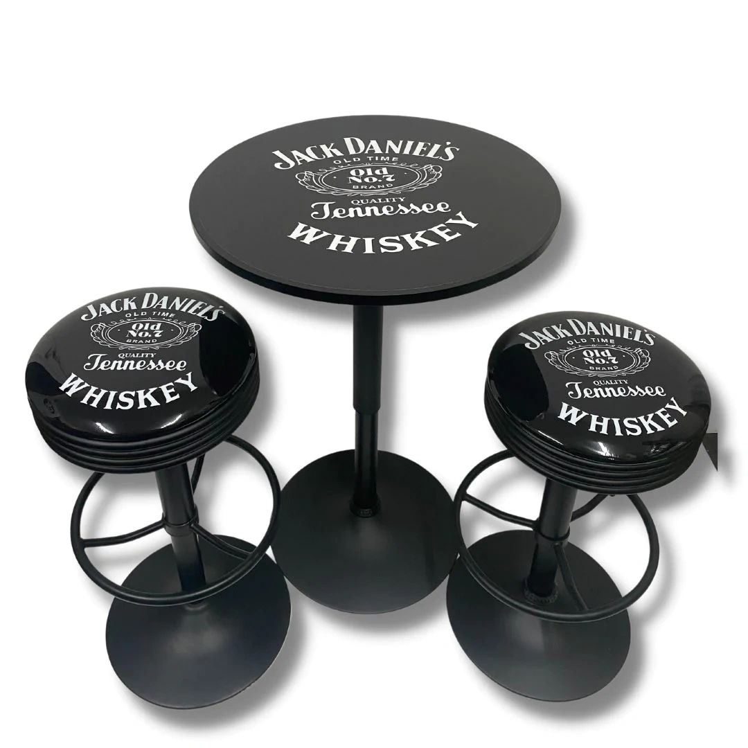 JACK DANIELS PREMIUM BLACK TABLE & 2 STOOL PACKAGE