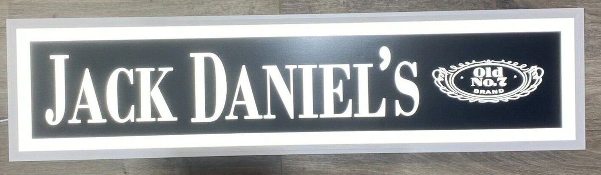 JACK DANIELS FLAT PANEL LED LIGHT UP SIGN 1200 MM X 300 MM 240 VOLT