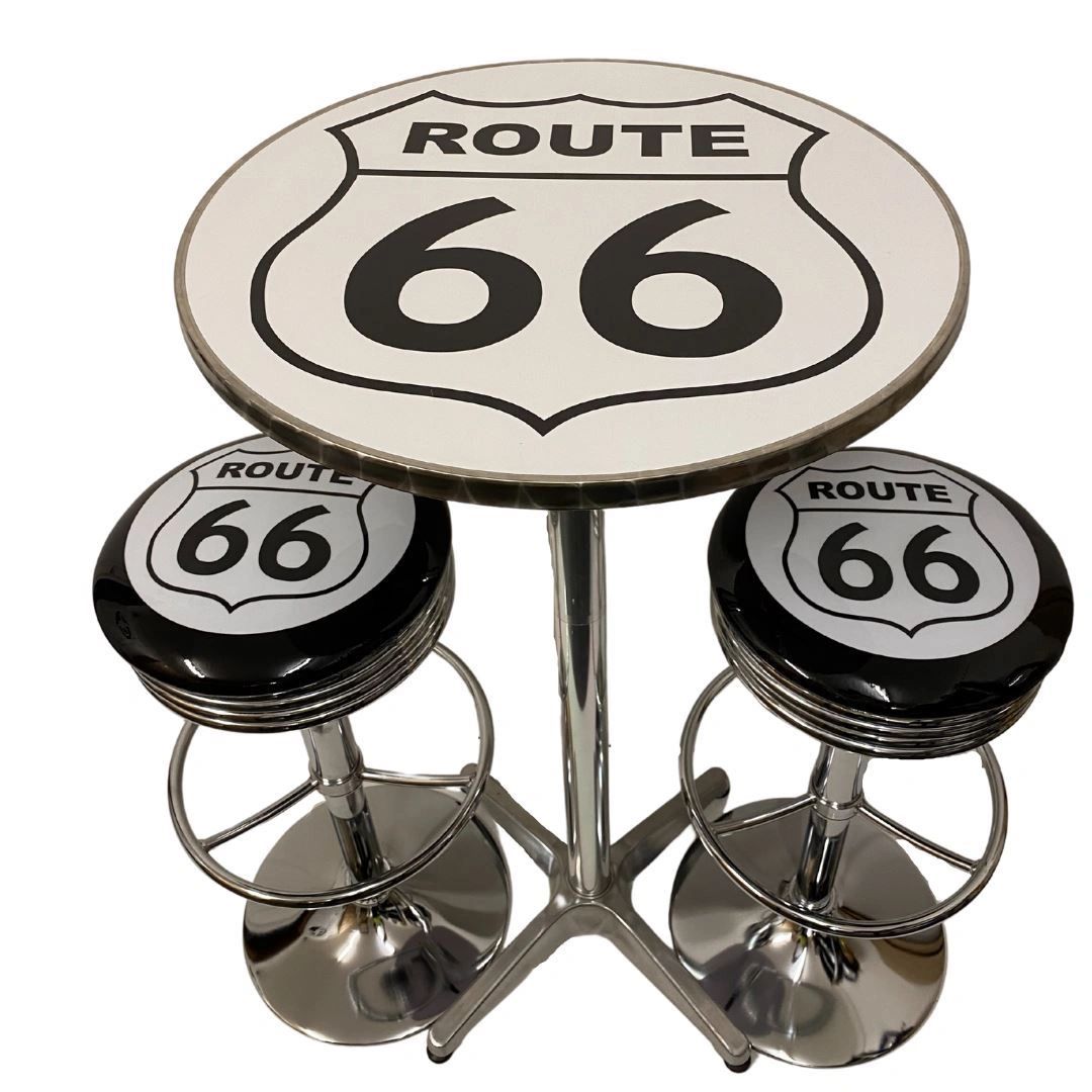 ROUTE 66 TABLE & 2 STOOL PACKAGE