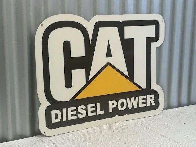 CATERPILLAR DIESEL POWER LOGO METAL SIGN RARE AUSTRALIAN MADE ON ...