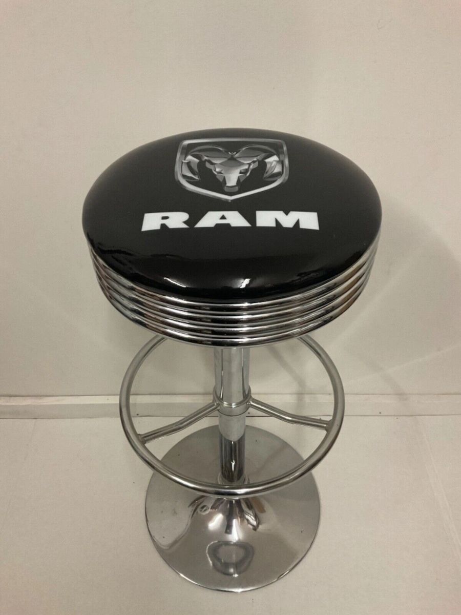 DODGE RAM PREMIUM BAR STOOL ADJUSTABLE HEIGHT 360 DEGREE SWIVEL